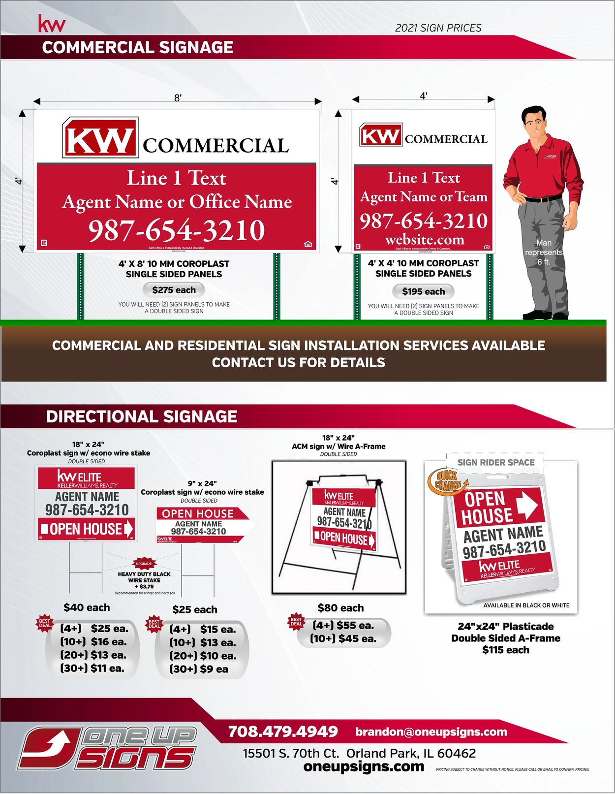 Keller Williams Real Estate Signs - One Up Signs